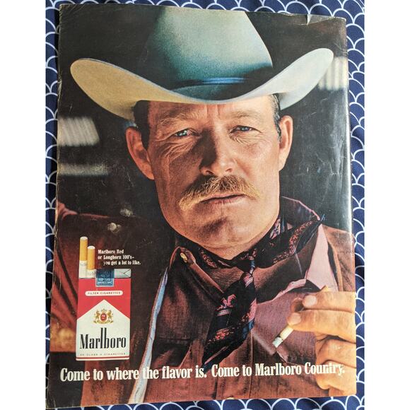 Marlboro | Art | Vintage Print Ad 969 Marlboro Man Cigarettes | Poshmark